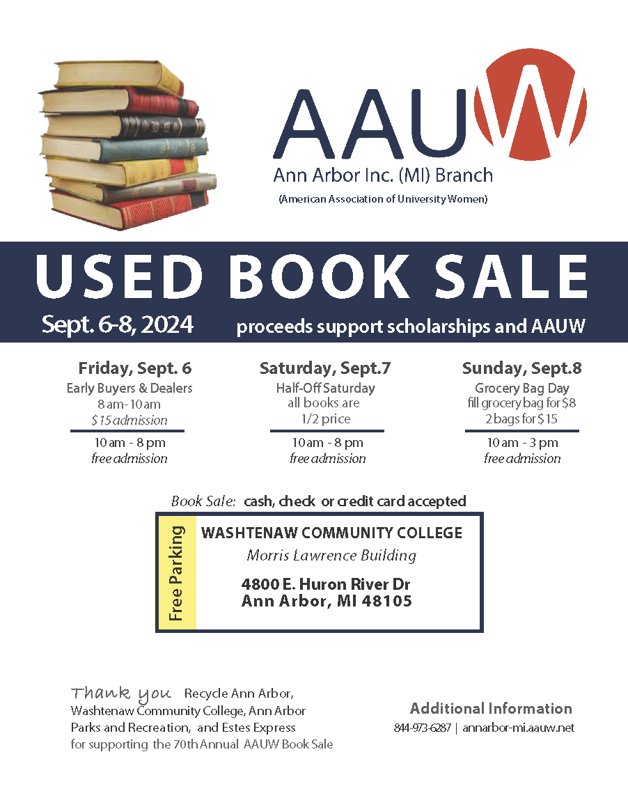 70th Annual AAUW Used Book Sale - Center for the Education of Women+ ...